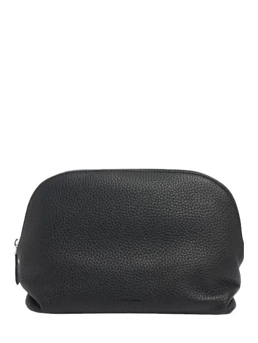 THE ROW Agnes Grain Leather Pouch - Black
