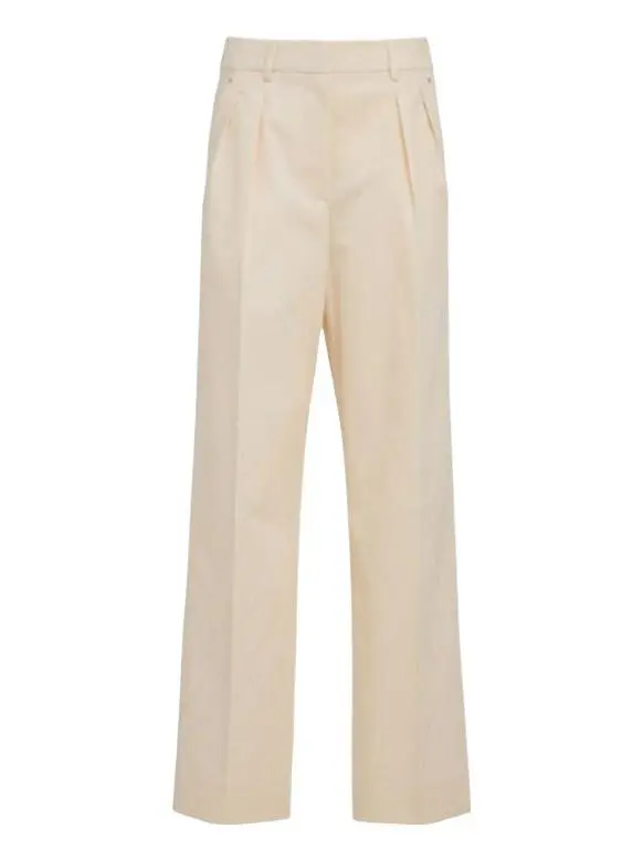 Moncler Wide Leg Tailored Pants - Nude