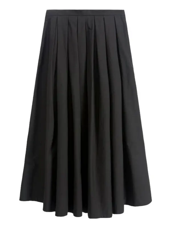 ROBERTO COLLINA Pleated Midi Skirt - Mud