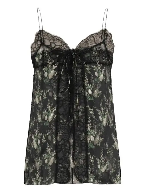 Dolce & Gabbana Floral Lace Trim Camisole - Multi-color