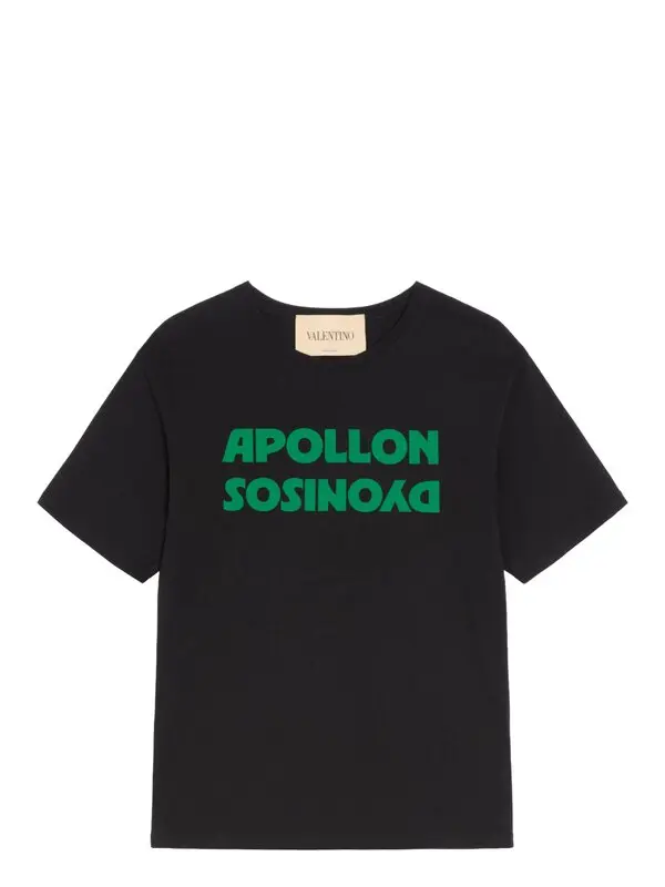 Valentino Garavani Cotton T-shirt With Apollon/dyonisos Print - Black