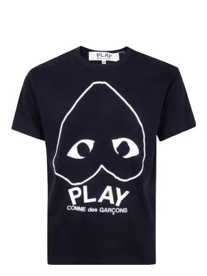 Play Comme Des Garcon Comme Des Garçons Play Logo Printed Crewneck T-shirt - Black