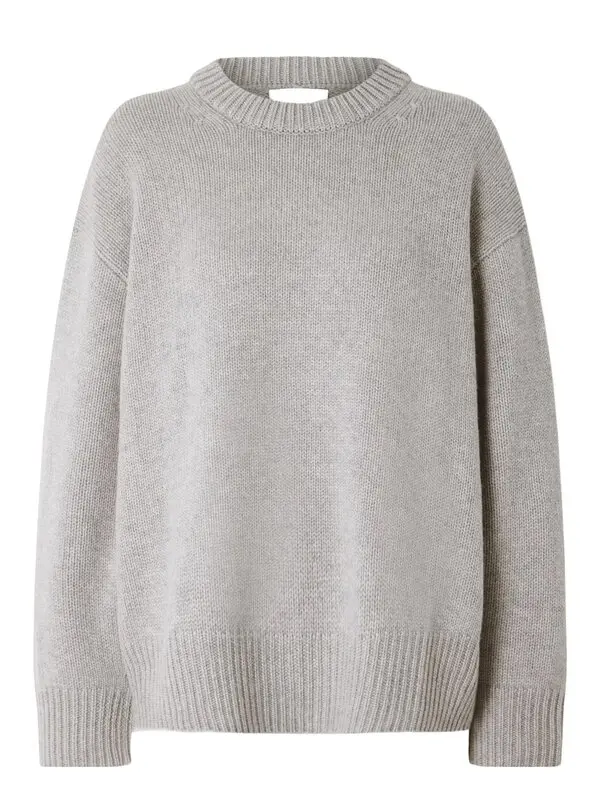 LISA YANG Renske Cashmere Crew Neck Sweater - Grey