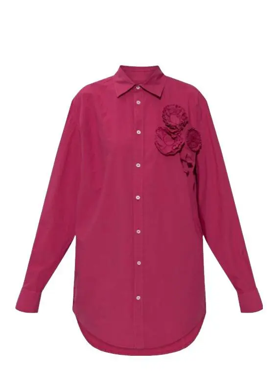 Dsquared2 Floral Appliqué Long Sleeve Shirt - Red