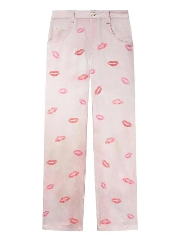 Isabel Marant Étoile Brinsa Lipstick Print Trousers - Pink