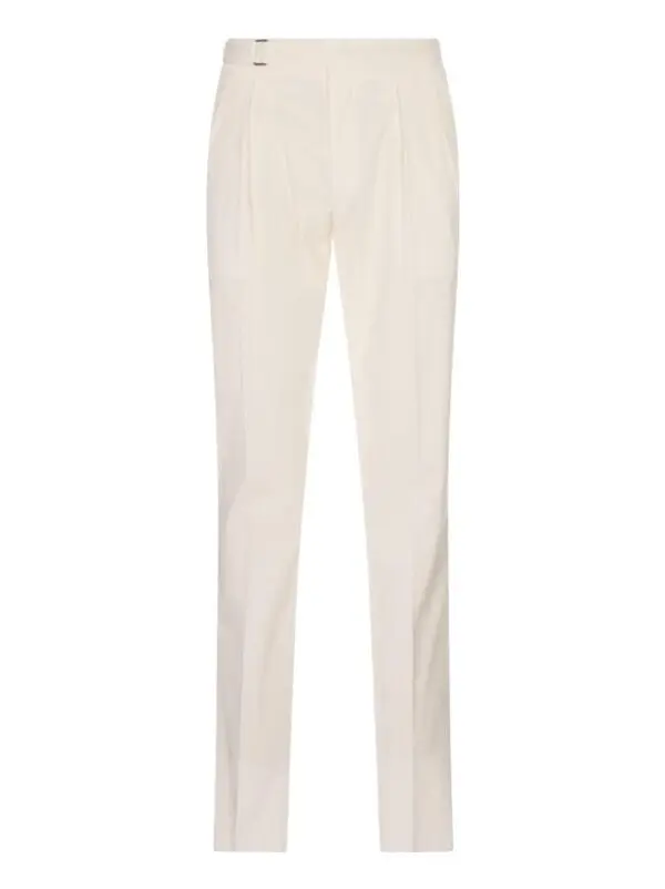 Canali Pleated Tailored Trousers - White