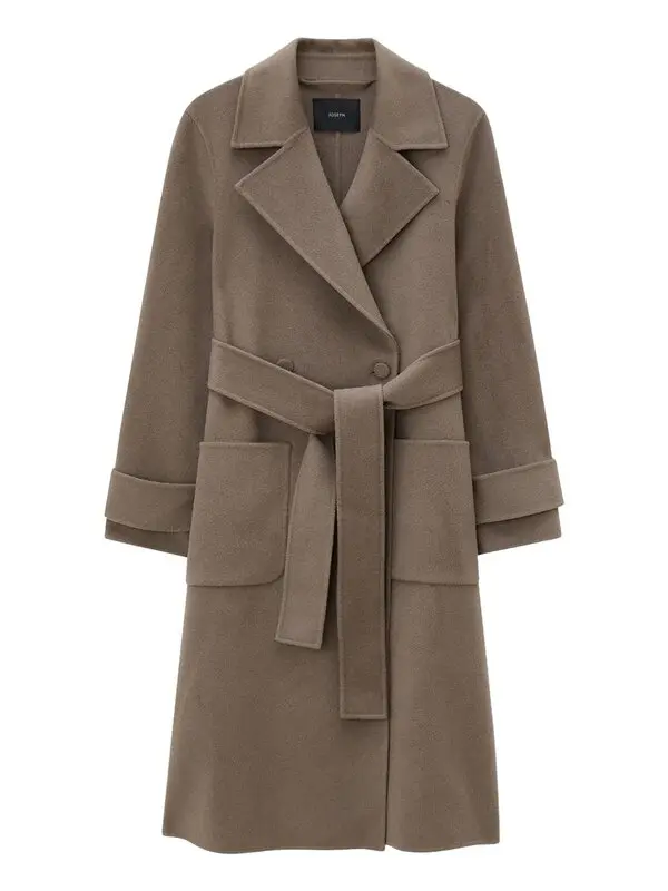 JOSEPH Belted Wrap Coat - Green