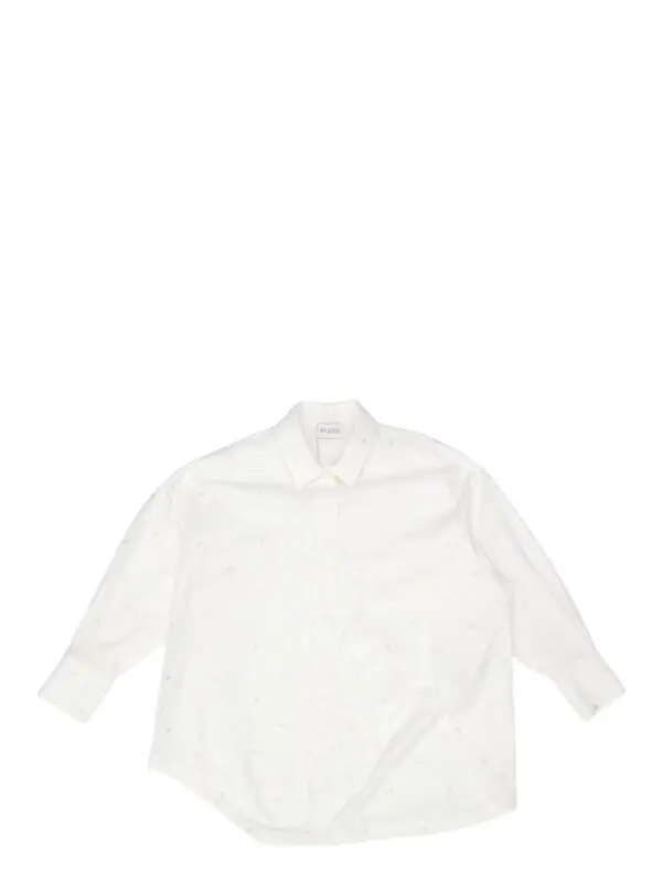 Attico Asymmetric Oversized Printed Shirt - White