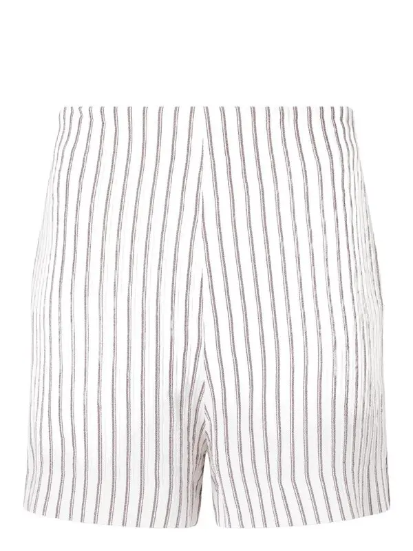 Tove Felix Striped Woven Shorts - White