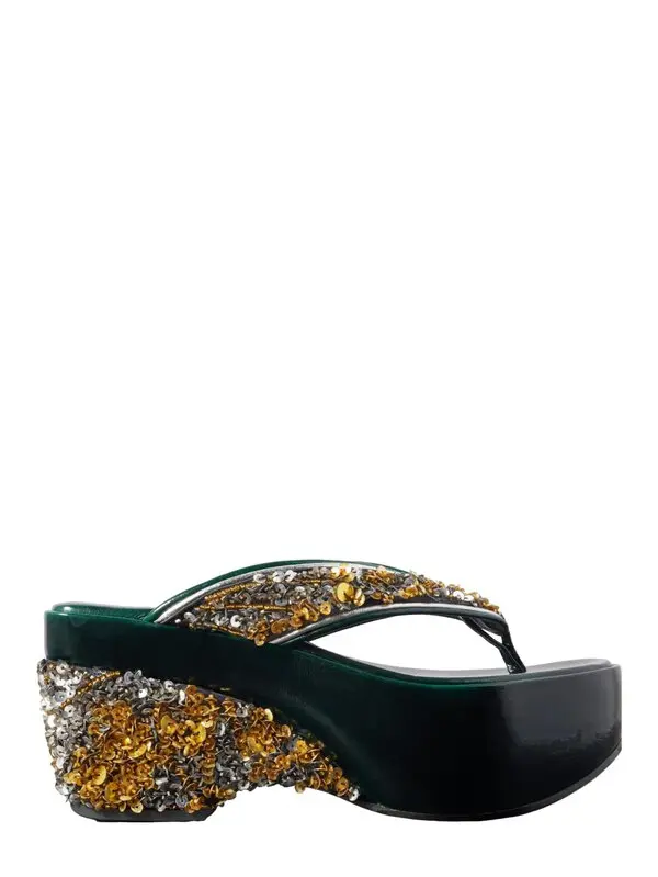 Dries Van Noten Embellished Platform High-heeled Sandals - Black