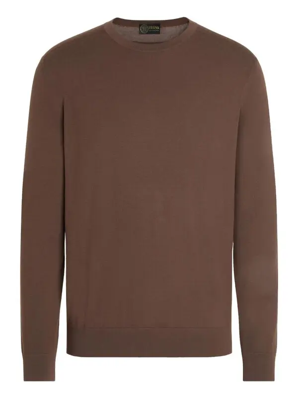 Zegna Vellus Aureum Crewneck Sweater - Brown