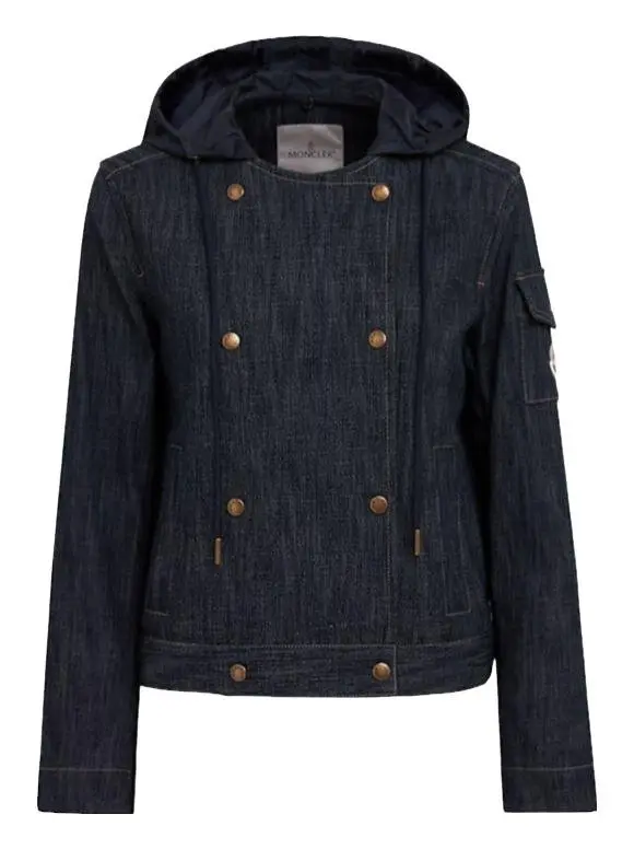 Moncler Diervilla Denim Jacket With Hood - Black