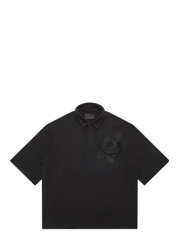Simone Rocha Collared Polo Shirt - Black
