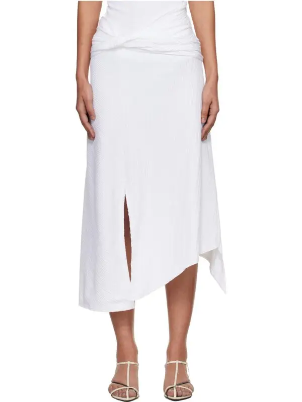 Victoria Beckham Midi Skirt With Knot Detail - White