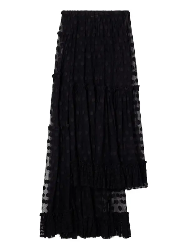 Dries Van Noten Sunia Embroidered Midi Skirt - Black