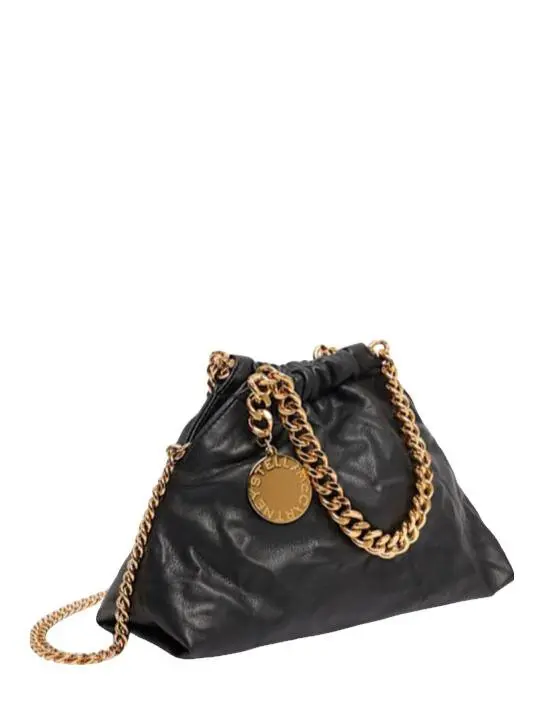 Stella McCartney Mini Crinkled Drawstring Bag - Black