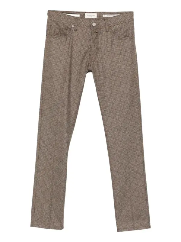 Jacob Cohen Virgin Wool Tailored Trousers - Brown