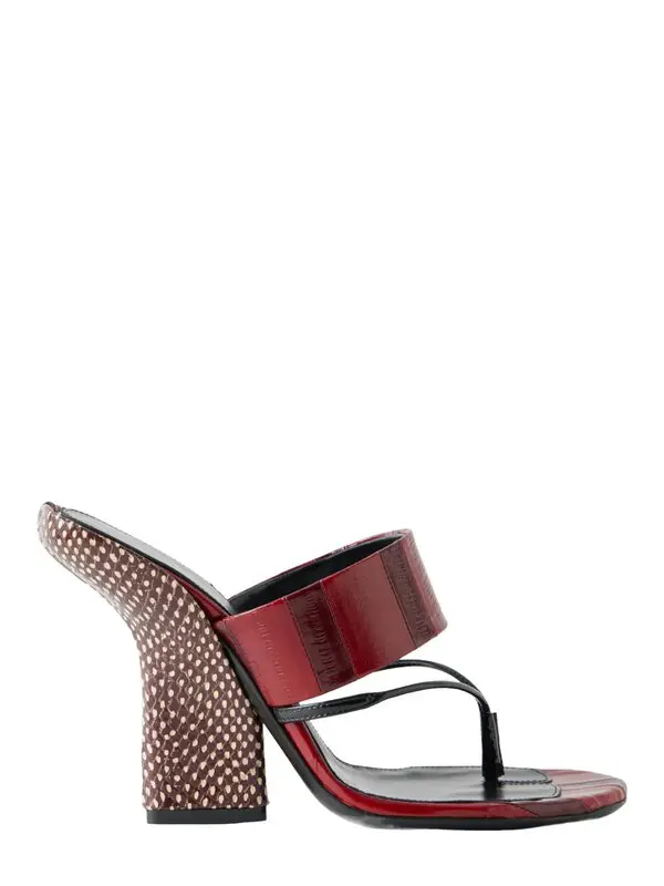 Dries Van Noten Polka Dot Block Heel Mules - Red