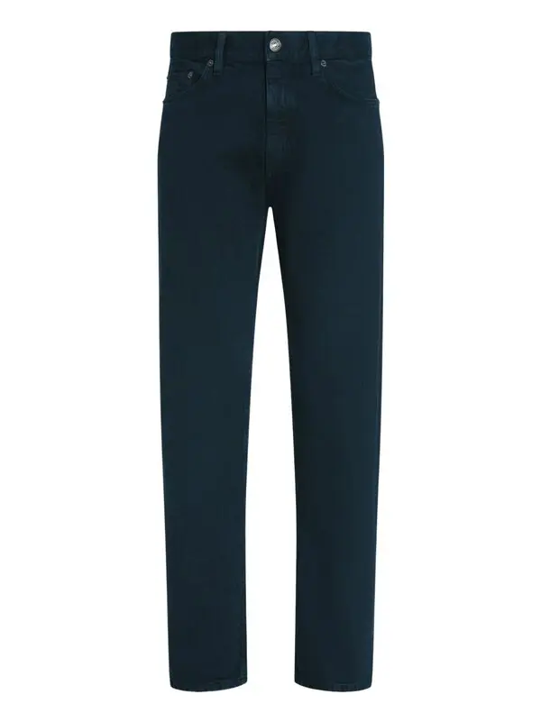 Zegna Roccia Marble Effect Denim Pants - Dark Green