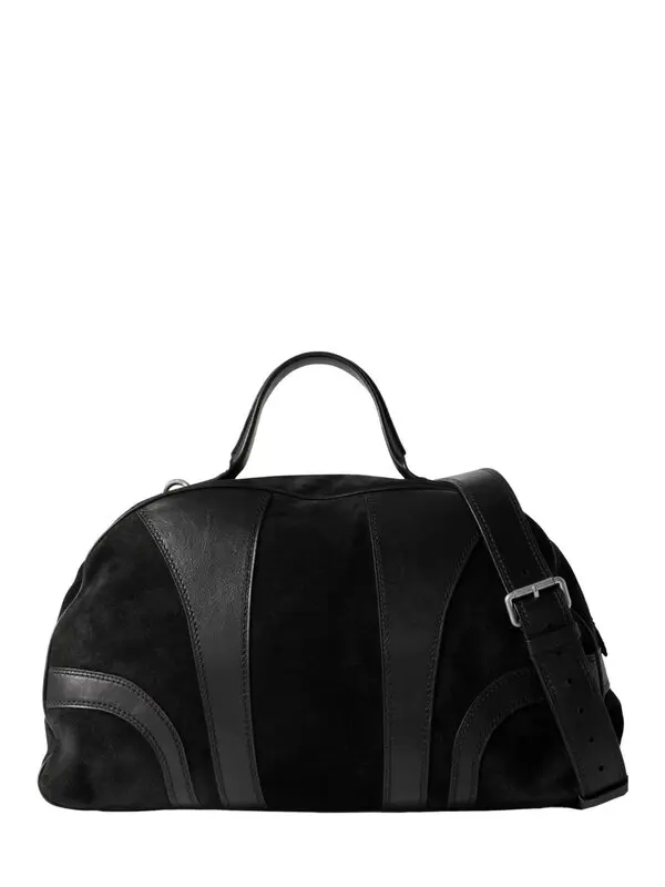 Dries Van Noten Suede And Leather Travel Bag - Black