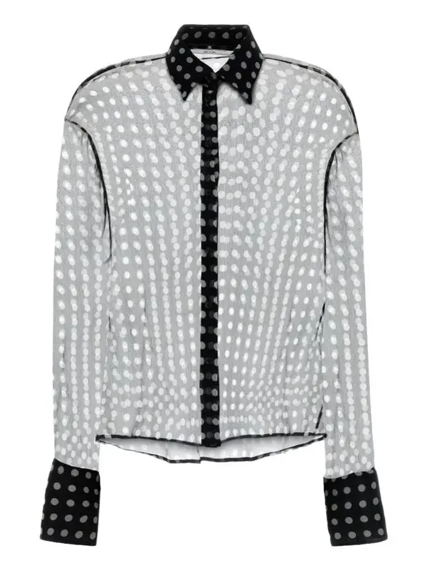 Ermanno Scervino Polka Dot Sheer Shirt - Gray