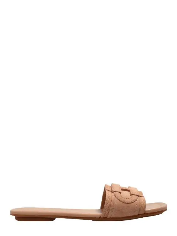Hogan Logo Detail Flat Sandals - Brown