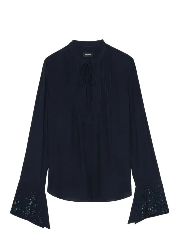 Zadig&Voltaire Taika Shirt With Rhinestone Cuffs - Encre
