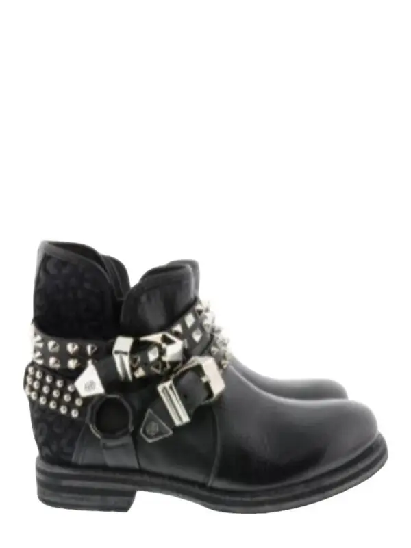 Philipp Plein Logo Embellished Buckled Ankle Boots - Black