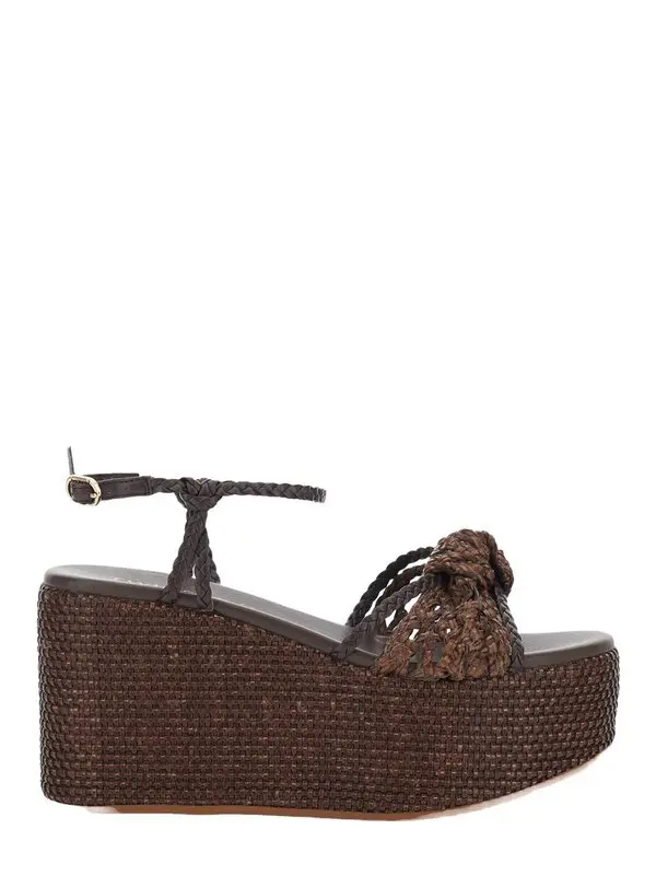 TWINSET Woven Platform Heeled Sandals - Black