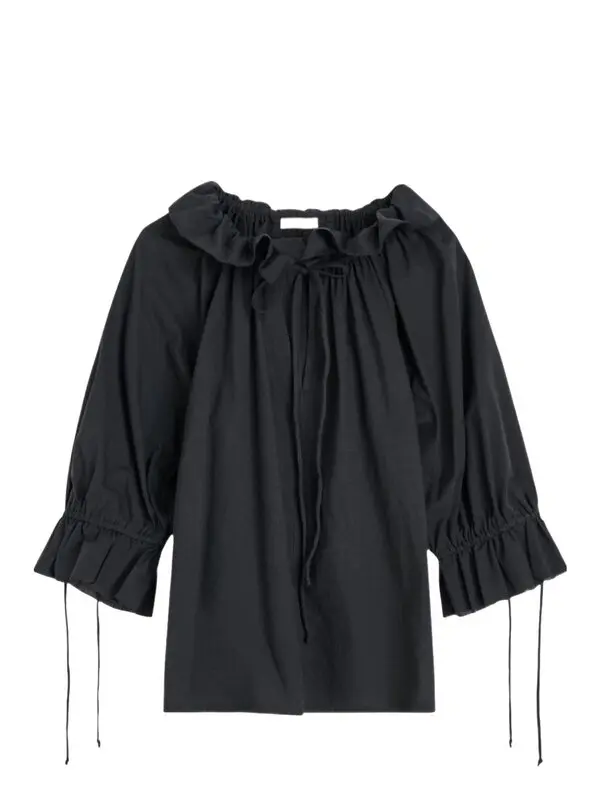BY MALENE BIRGER Long Sleeve Ruffle Cover-up - Black