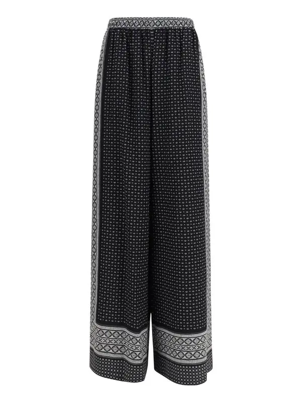 Ermanno Scervino Geometric Wide-leg Printed Pants - Black