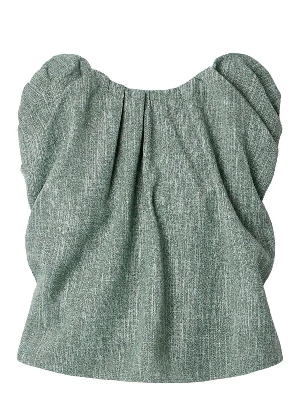 Co Name' Strapless Sweetheart Neckline Textured Top - Gray