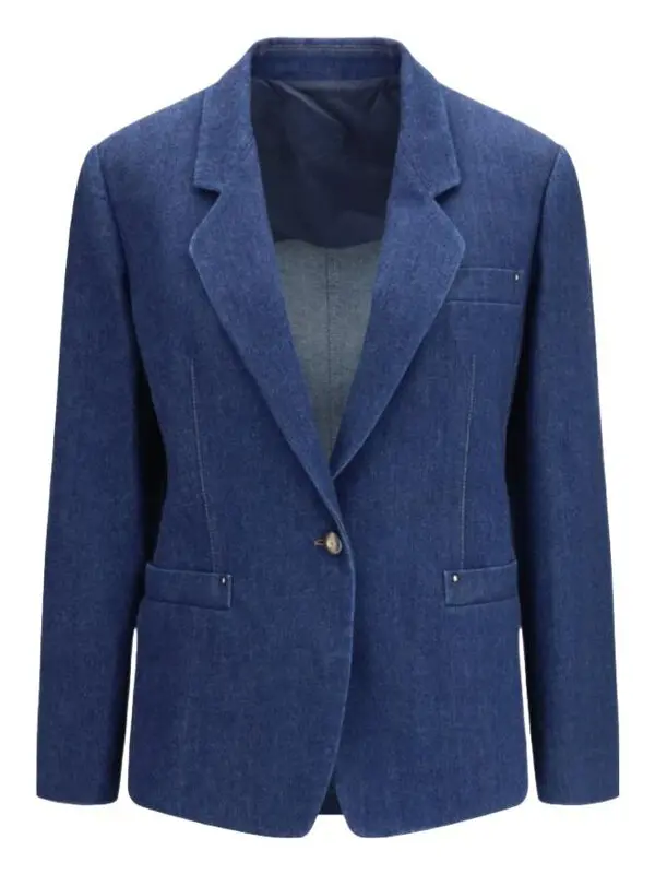 Giorgio Armani Single-breasted Denim Jacket - Blue