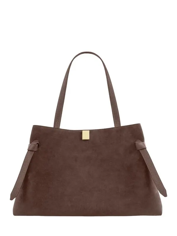 Yuzefi Magnetic Snap Handbag - Brown