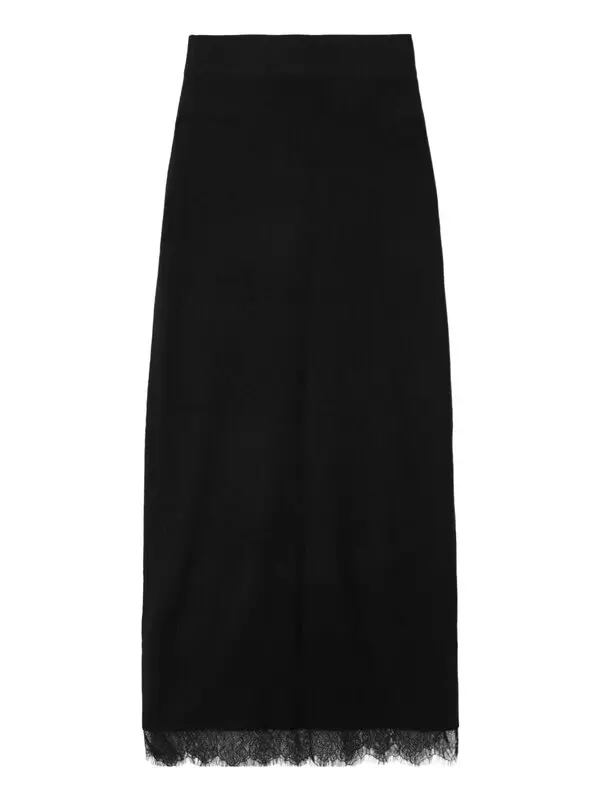 Arch4 Penelope Lace-trimmed Midi Skirt - Black