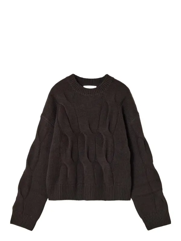 LISA YANG Sammie Cable Knit Sweater - Black