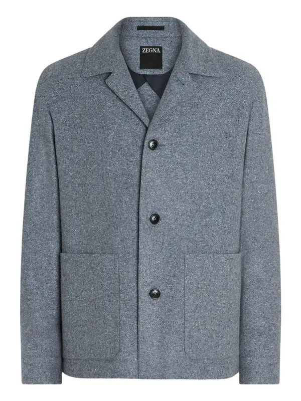 Zegna Pocket Button Jacket - Light Blue