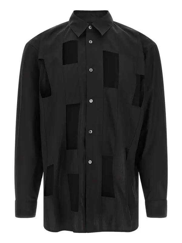 Comme Des Garçons Geometric Cut-out Oversized Shirt - Black