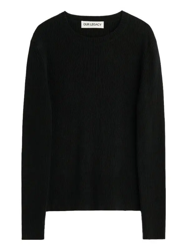 Our Legacy Rib-knit Long Sleeve Sweater - Black