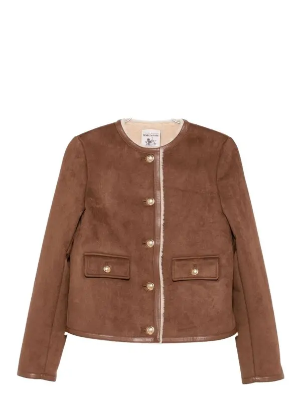 SEMICOUTURE Button-front Casual Jacket - Brown