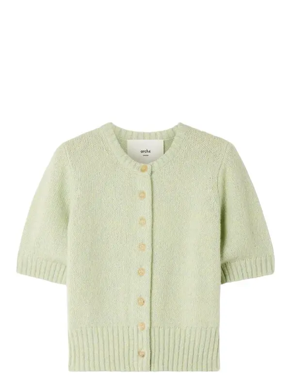 Arch4 Short-sleeved Knitted Cardigan - Nude