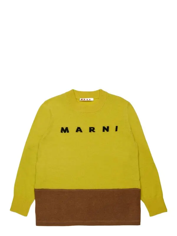 Marni Logo Intarsia Knit Jumper - Yellow