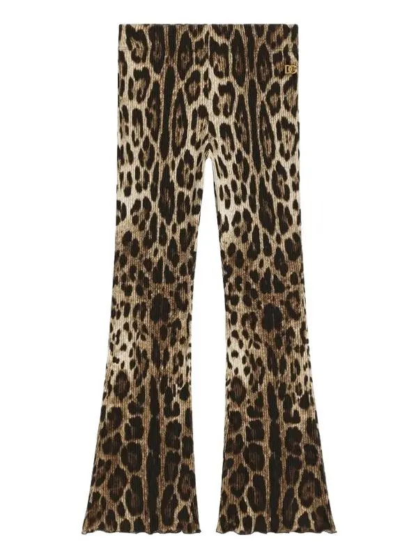 Dolce & Gabbana Leopard Print Trousers - Black