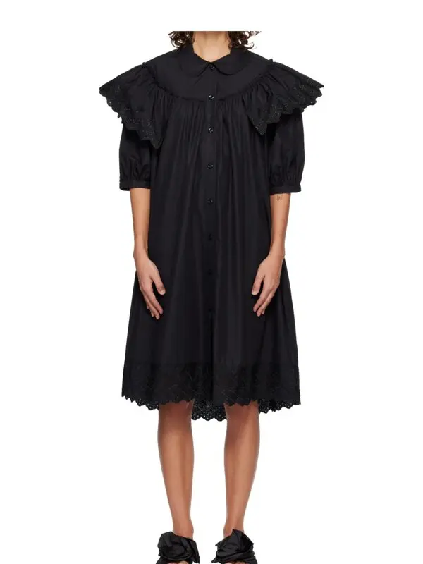Simone Rocha Ruffled Shirt Dress - Black