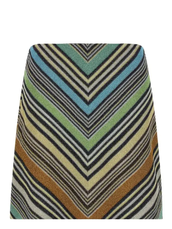 Missoni Chevron Lamé Mini Skirt - Black