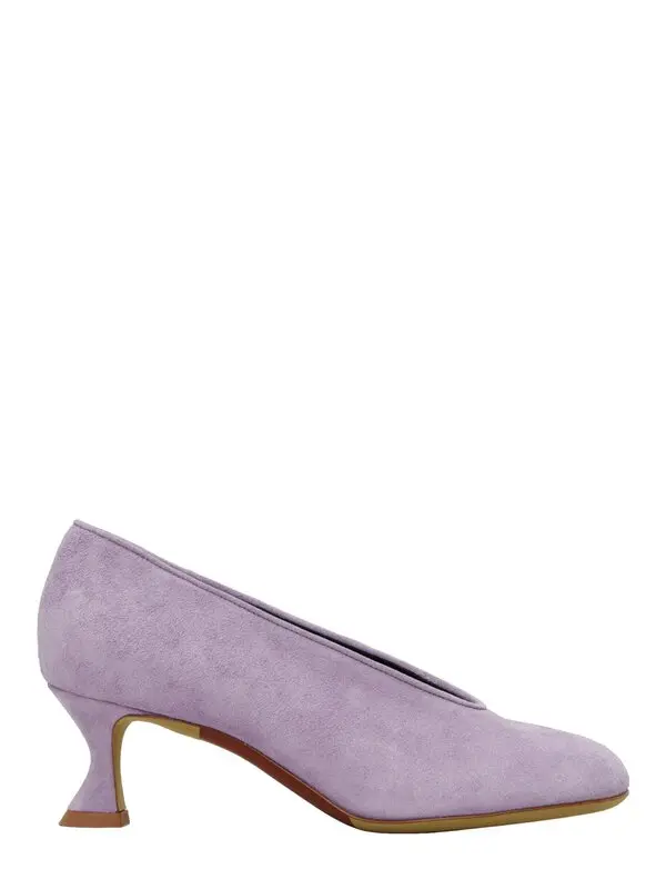 Moschino Suede Mid-heel Pumps - Lavender