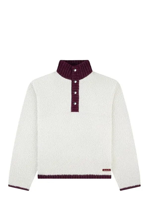 Aimé Leon Dore Long-sleeved Knitted High Neck Shirt - White