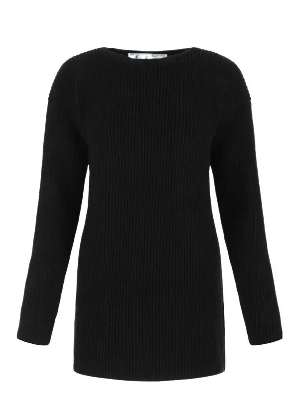 Off-White Ribbed-knit Crewneck Jumper - Black