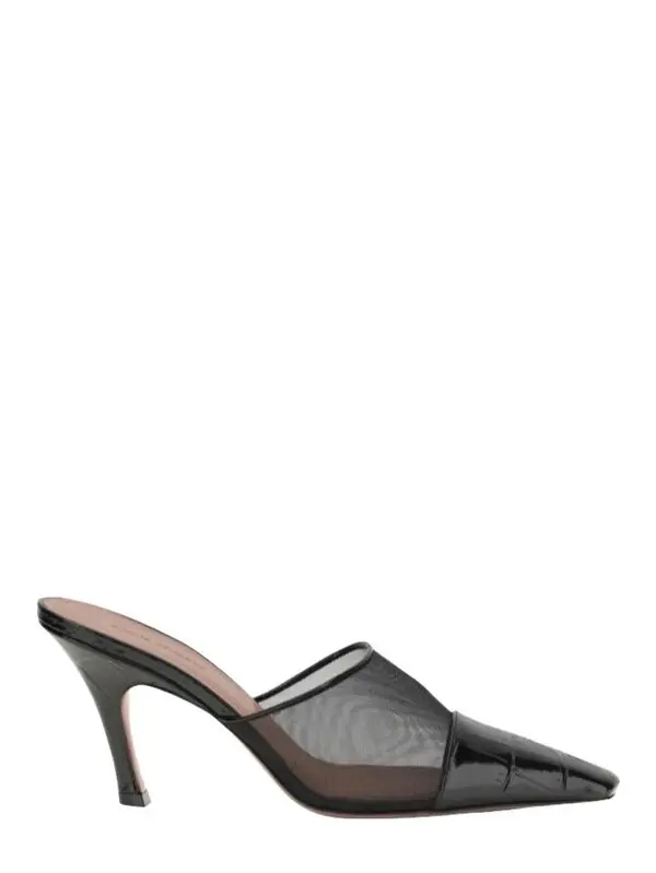 Amina Muaddi Mesh High-heeled Sandals - Black