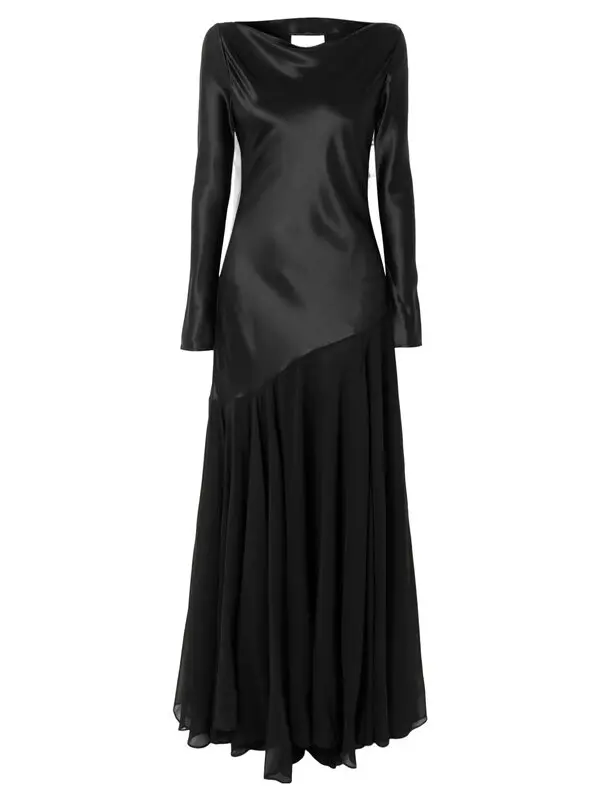 Tove Cordelia Long Sleeve Paneled Maxi Dress - Black